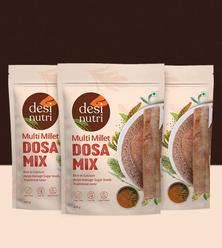 Multi Millet Dosa Mix Combo Pack - 450gms Each (Buy 2 Get 1 Free) | Instant Multi Millet Dosa ...