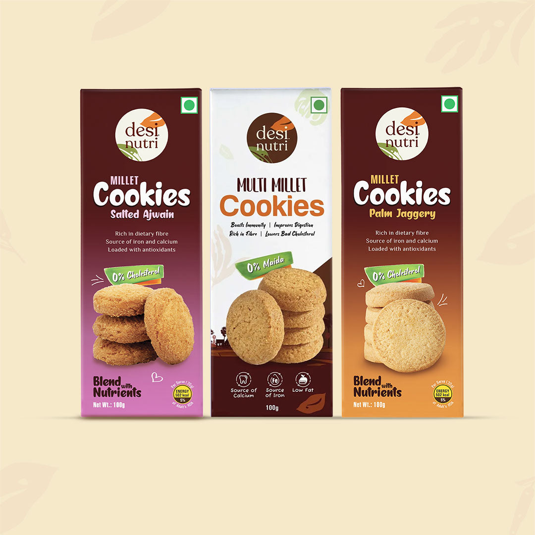 Buy Millet Ajwain, Palm Jaggery, Cookies Combo Pack | Multi Millet ...