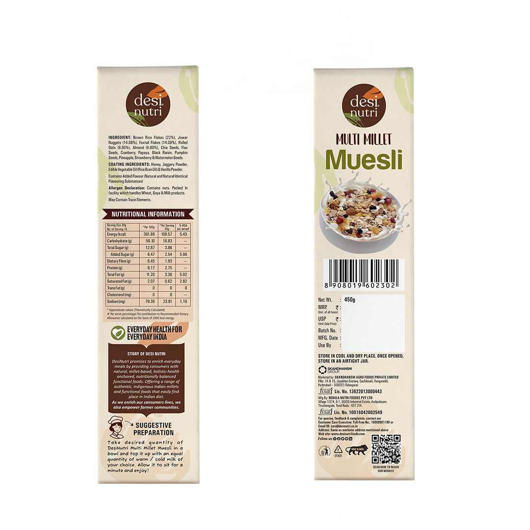 Buy Multi Millet Muesli Online | Multi Millet Muesli - Desinutri Foods