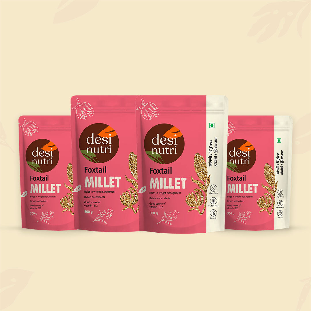 Foxtail Millets Combo Pack - 500gms Each (Buy 3 Get 1 Free) Korra ...