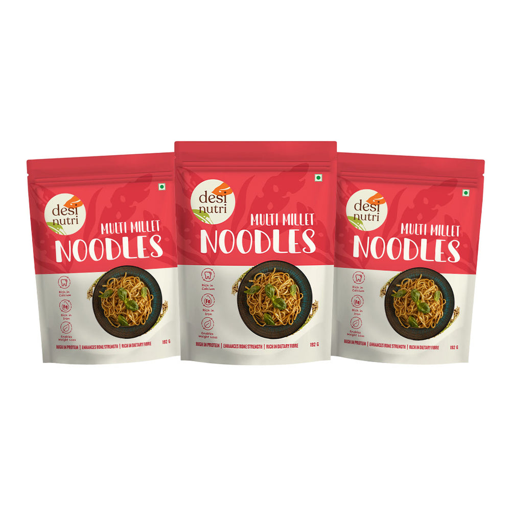 Buy Pack of 3 Noodles Online | Multi Millet Noodles - Desinutri Foods