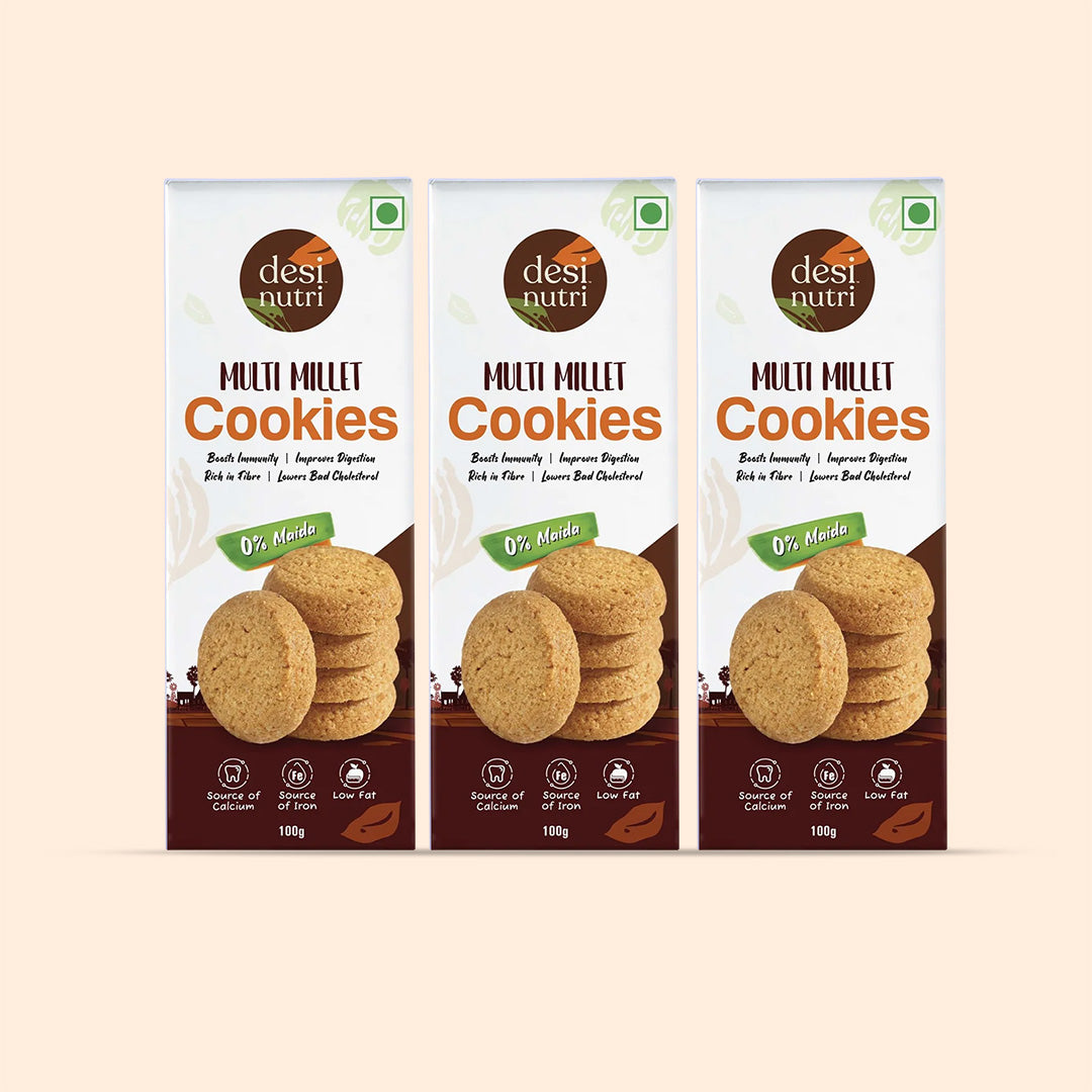 Buy Multi Millet Cookies Pack of 3 - Desinutri Foods