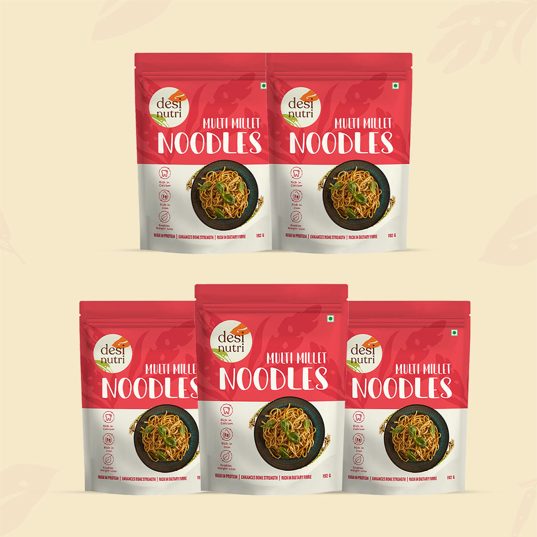 Buy Pack of 5 Noodles Online | Multi Millet Noodles - Desinutri Foods