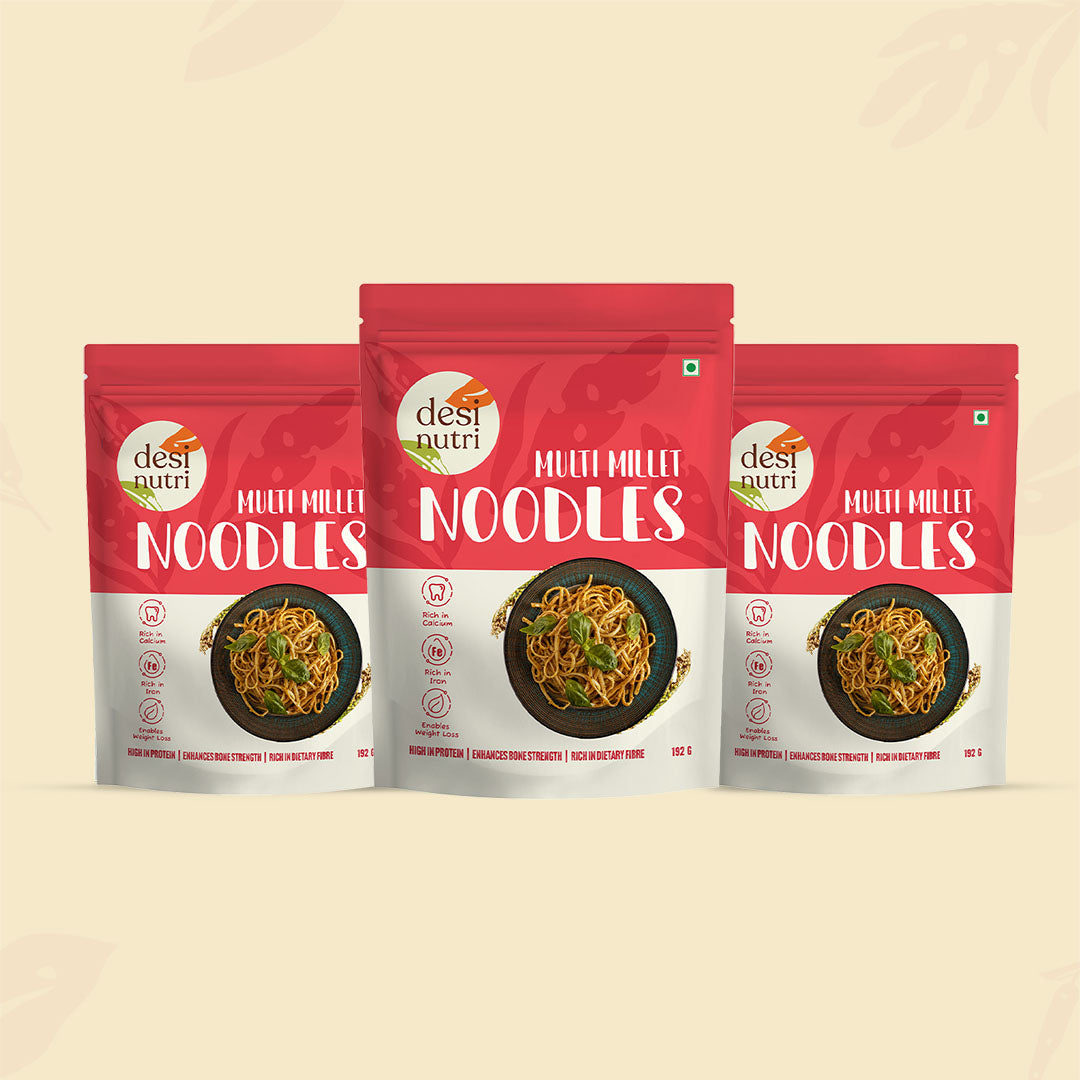 Buy Pack of 3 Noodles Online | Multi Millet Noodles - Desinutri Foods