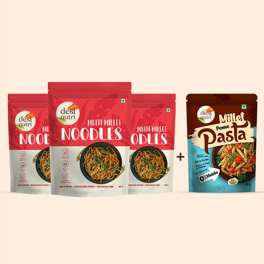 Buy Multi Millet Noodles Pack of 3 and Get 1 Penne Pasta Free ...